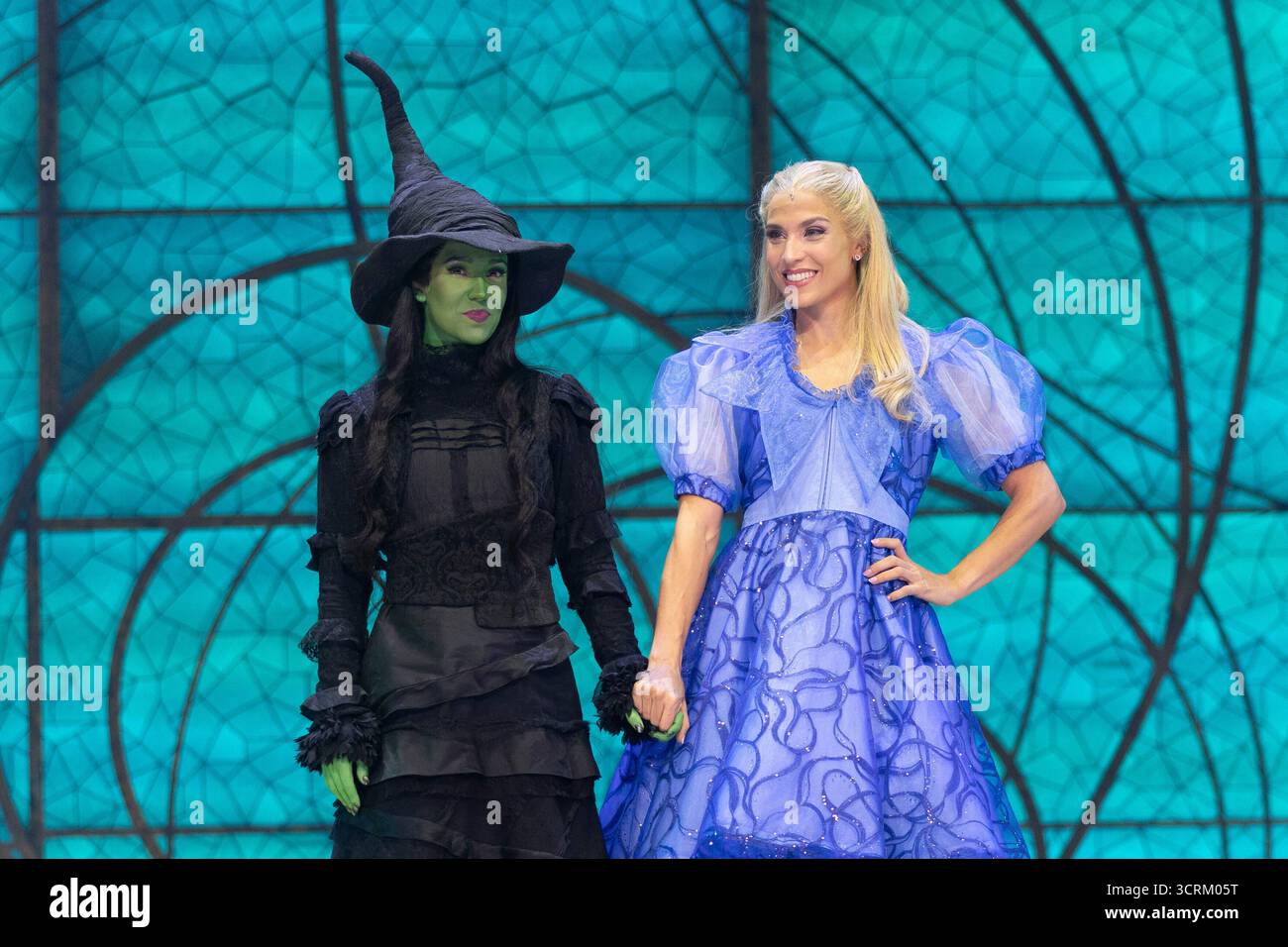 Cristina Picos and Cristina Llorente poses for the press during of 'Wicked, El Musical' theatre ...