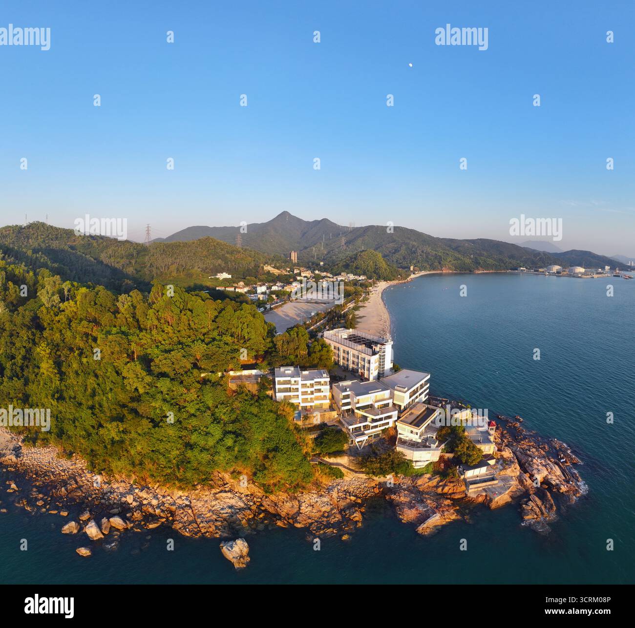 Aerial photography of sand and fish in Guanhu Beach, Guanhu Village ...