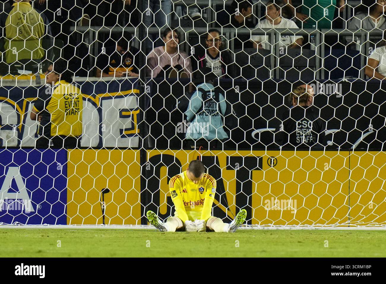 Los Angeles Galaxy goalkeeper Novak Micovic (1) reacts to a goal by ...