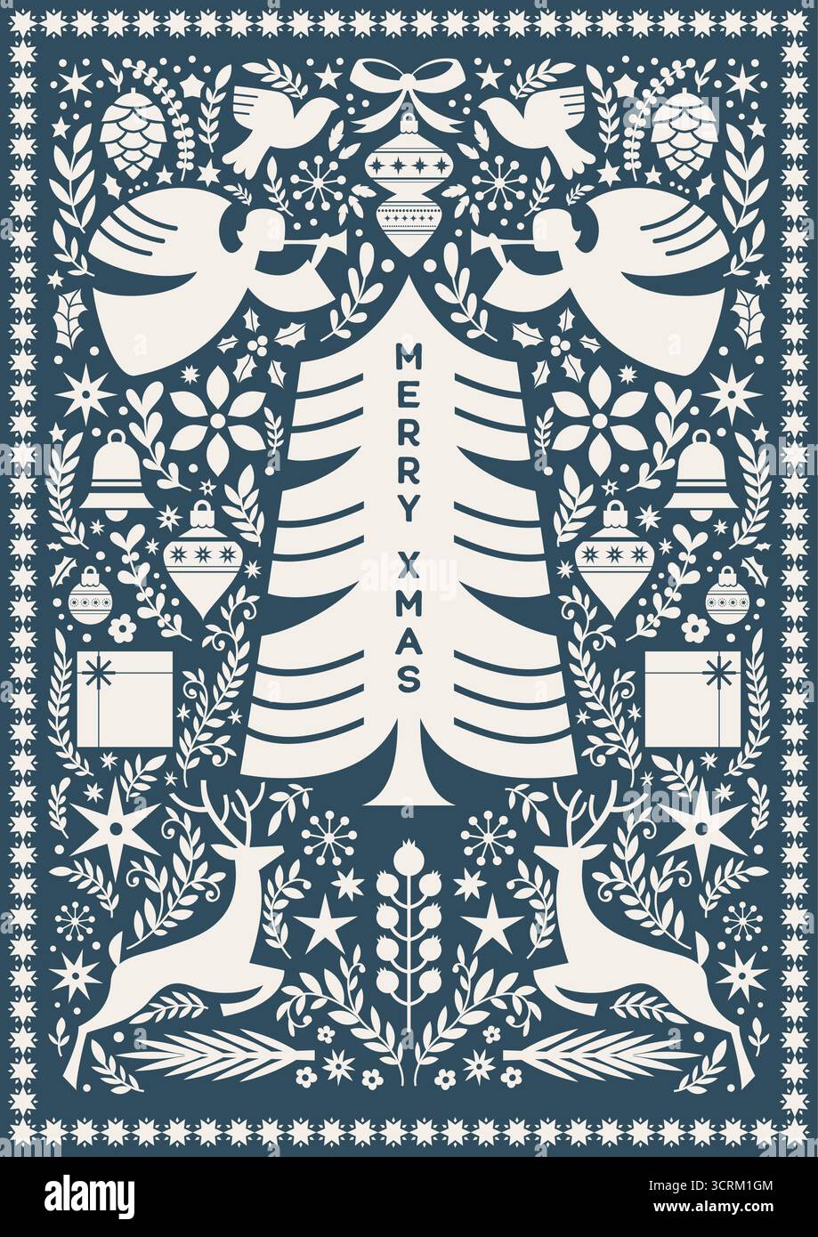 Vintage christmas angels Stock Vector Images - Alamy