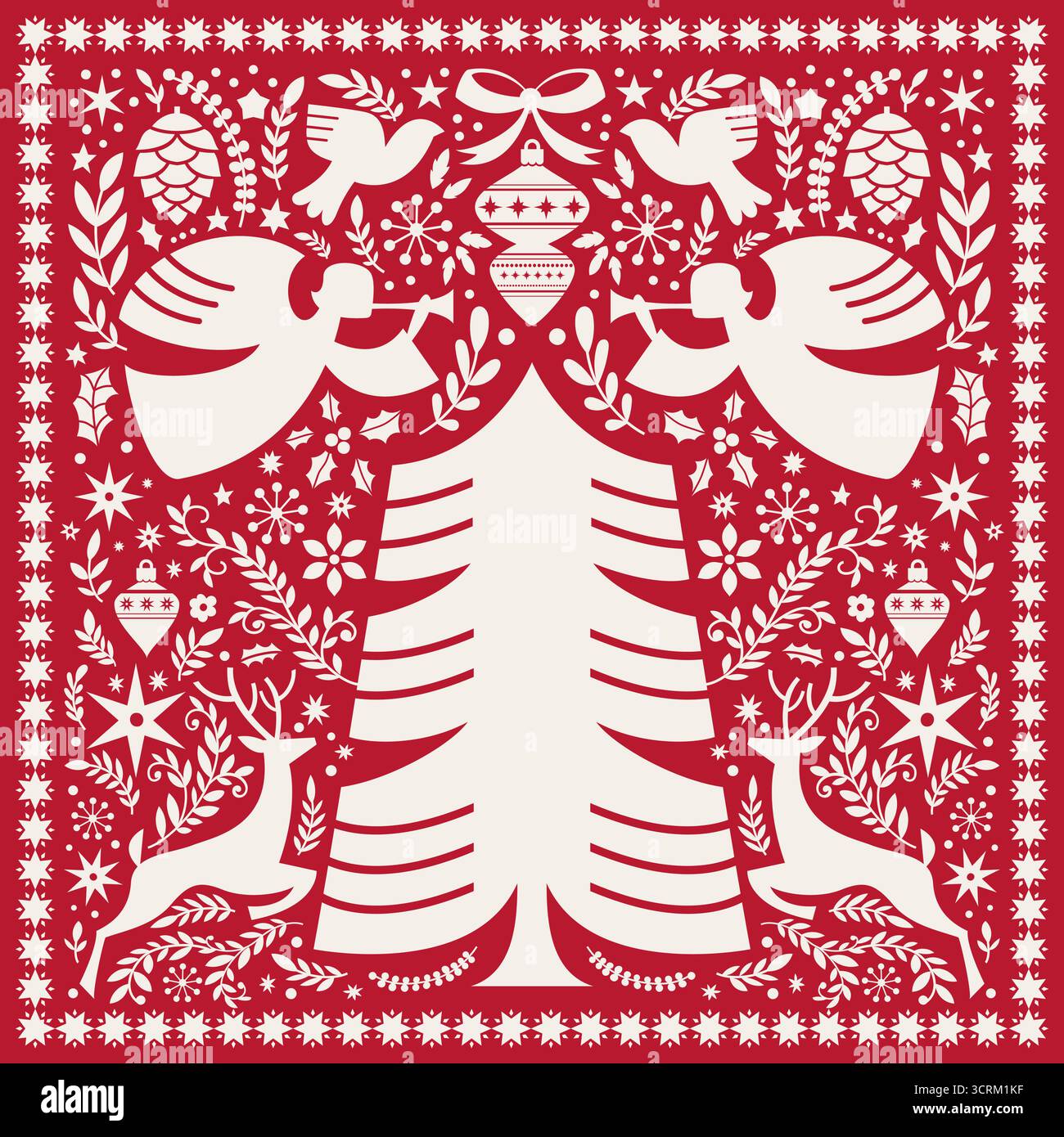 Christmas tree traditional composition Stock Vector Images - Alamy