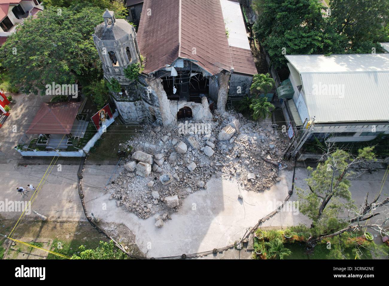 The damaged Archdiocesan shrine of Santa Rosa de Lima Church is seen on ...