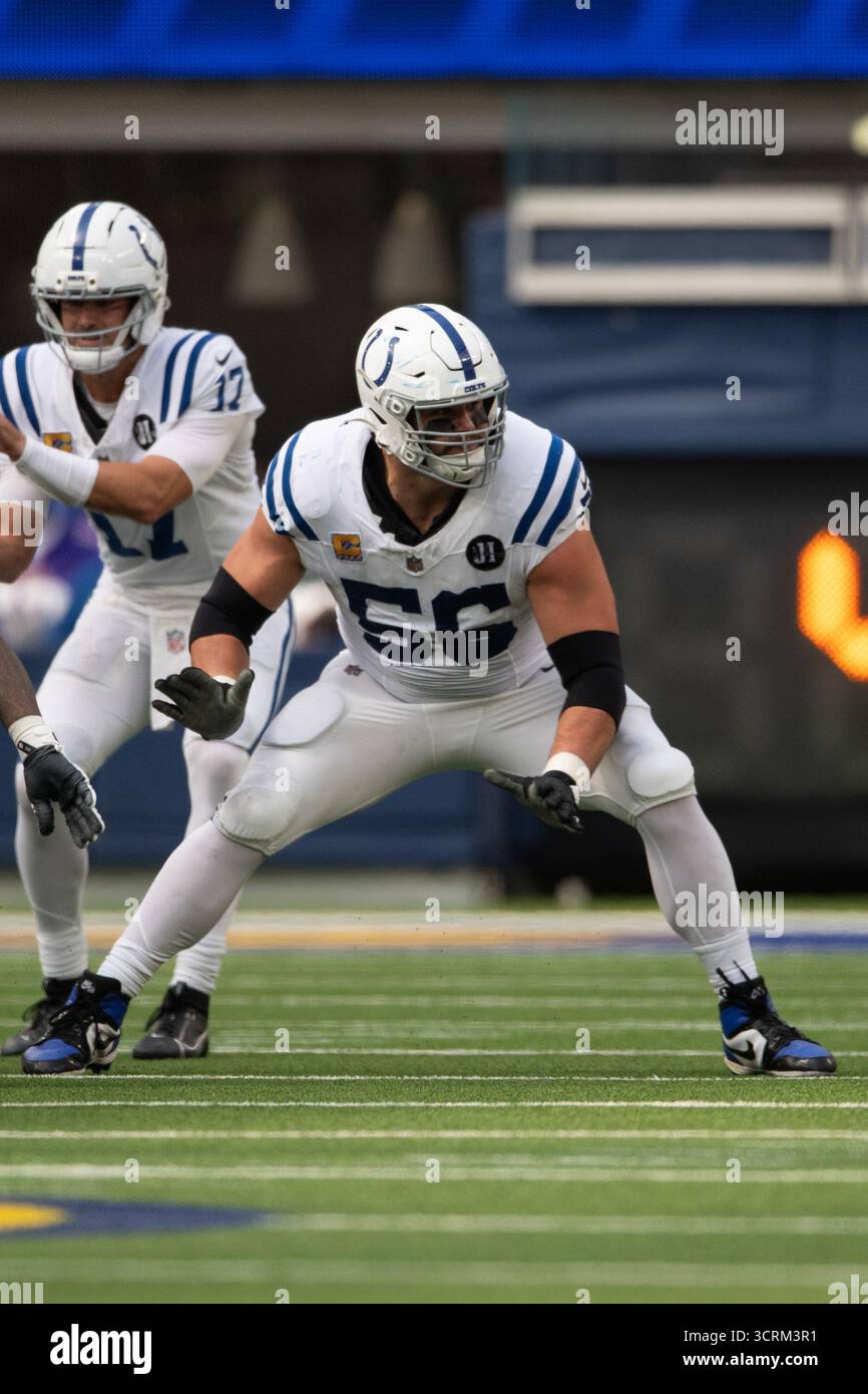 Indianapolis Colts guard Quenton Nelson (56) takes his stance during an ...