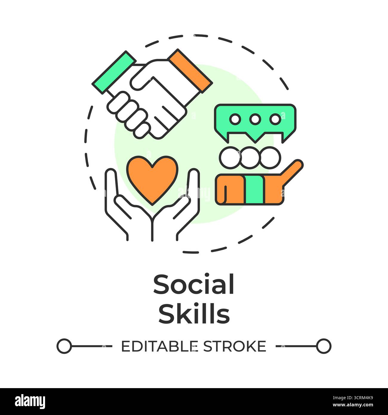Social skills multi color concept icon Stock Vector Image & Art - Alamy
