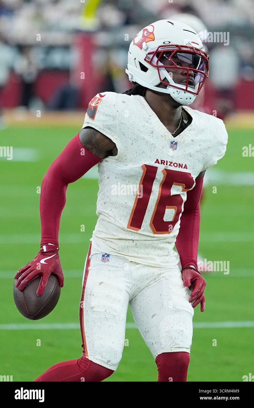 Arizona Cardinals cornerback Max Melton warms up prior to an NFL ...