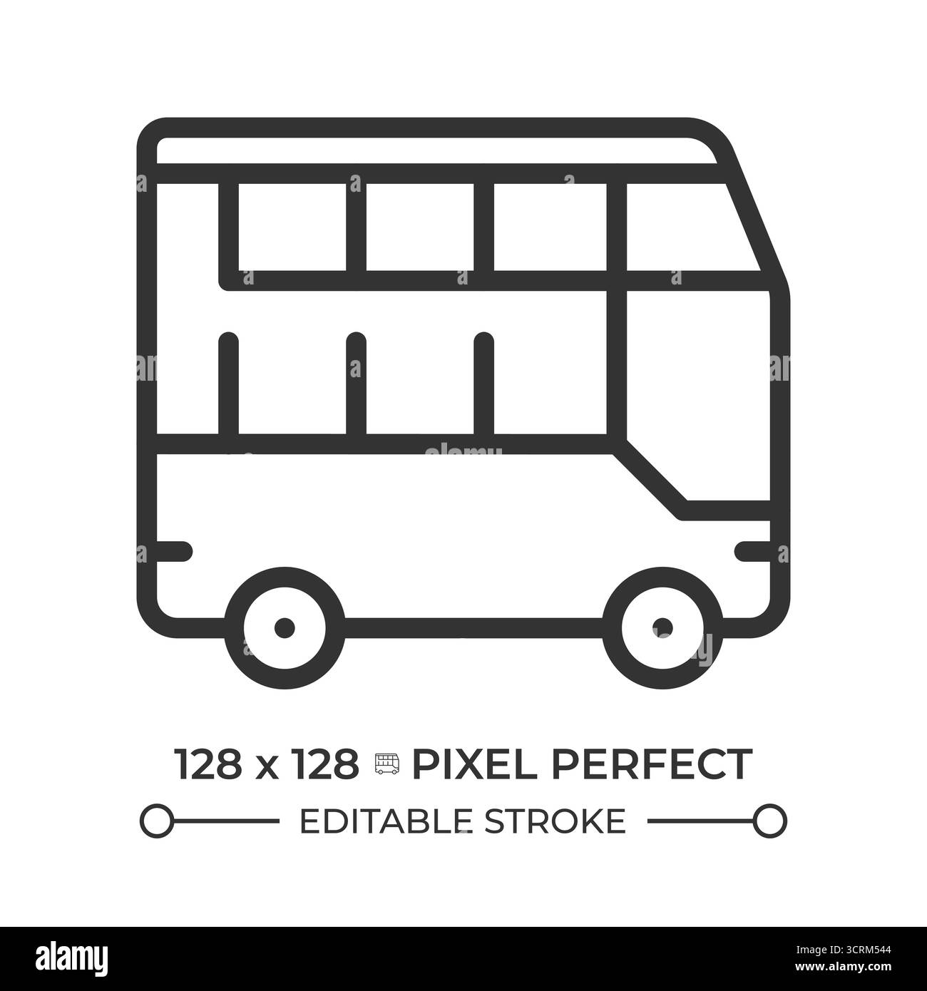 Double decker bus pixel perfect line icon Stock Vector Image & Art - Alamy