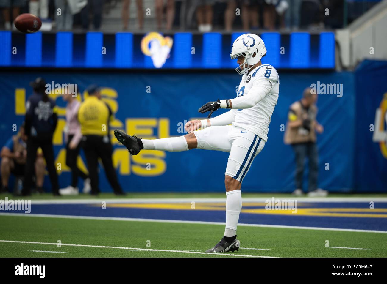 Indianapolis Colts punter Rigoberto Sanchez (8) punts before an NFL ...
