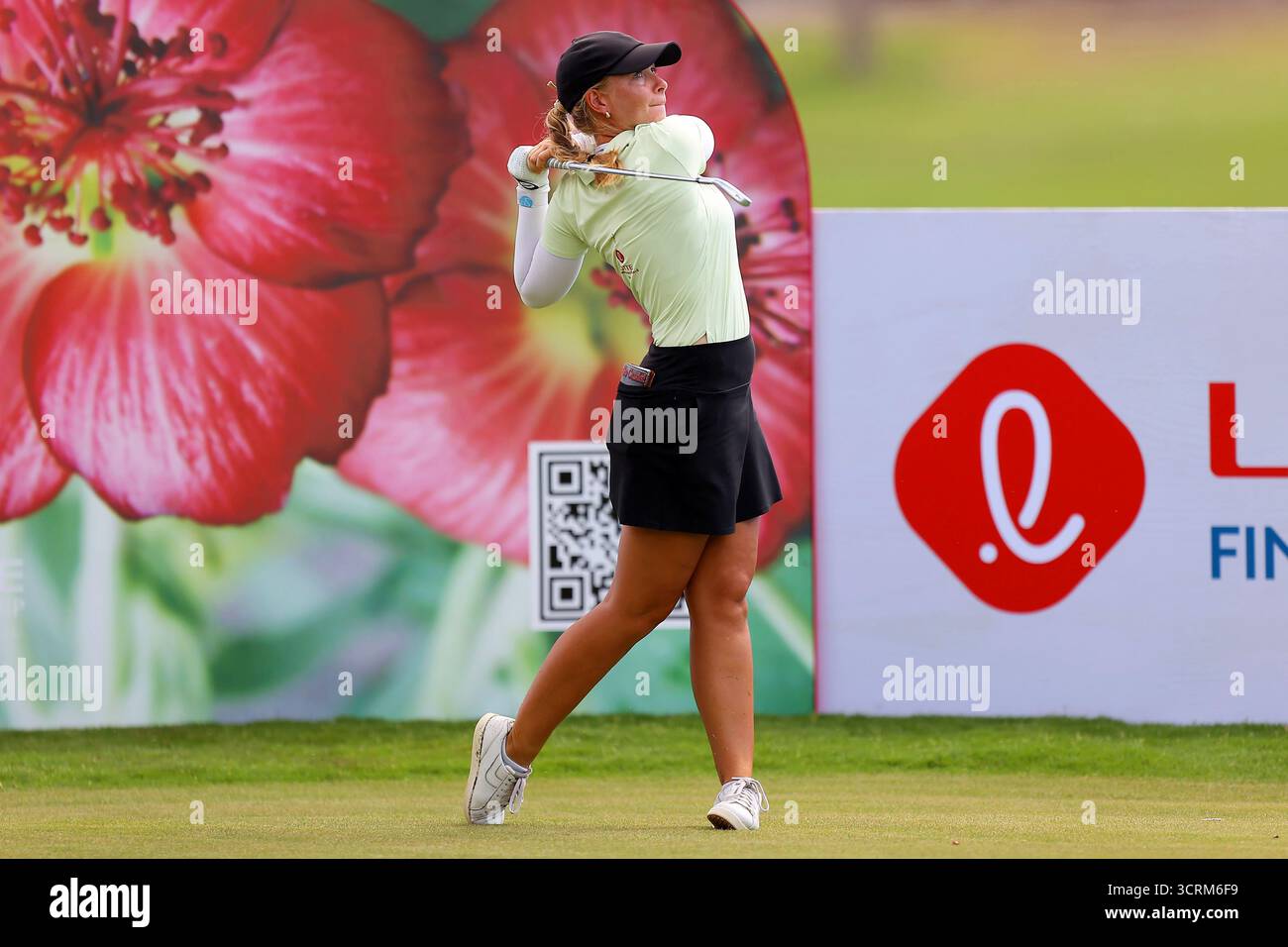 October 1, 2025 - Lauren Hartlage tees off during the first round of ...