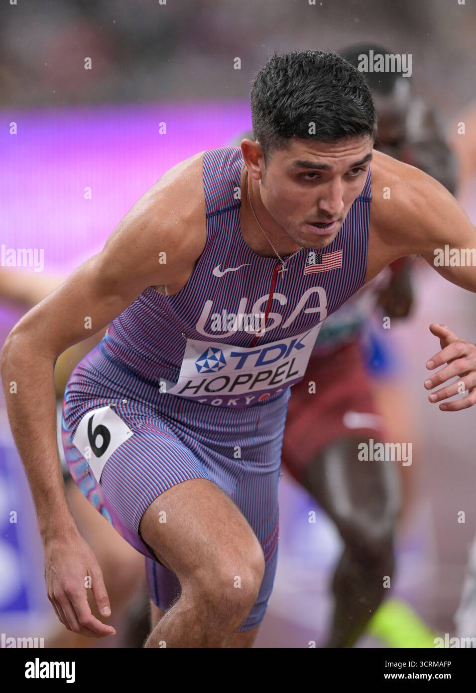 Bryce Hoppel of the USA competing in the men’s 800m semi-final heat 3 ...