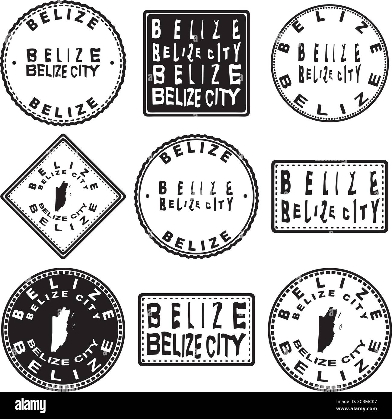 Round flag belize Stock Vector Images - Alamy