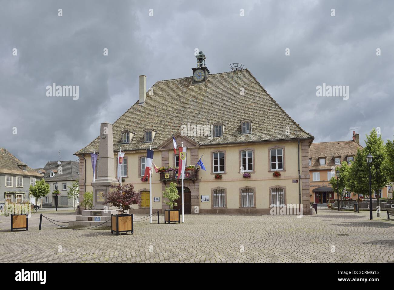 Town Hall, Hotel de Ville, Neuf-Brisach, Departement Haut-Rhin, Alsace ...