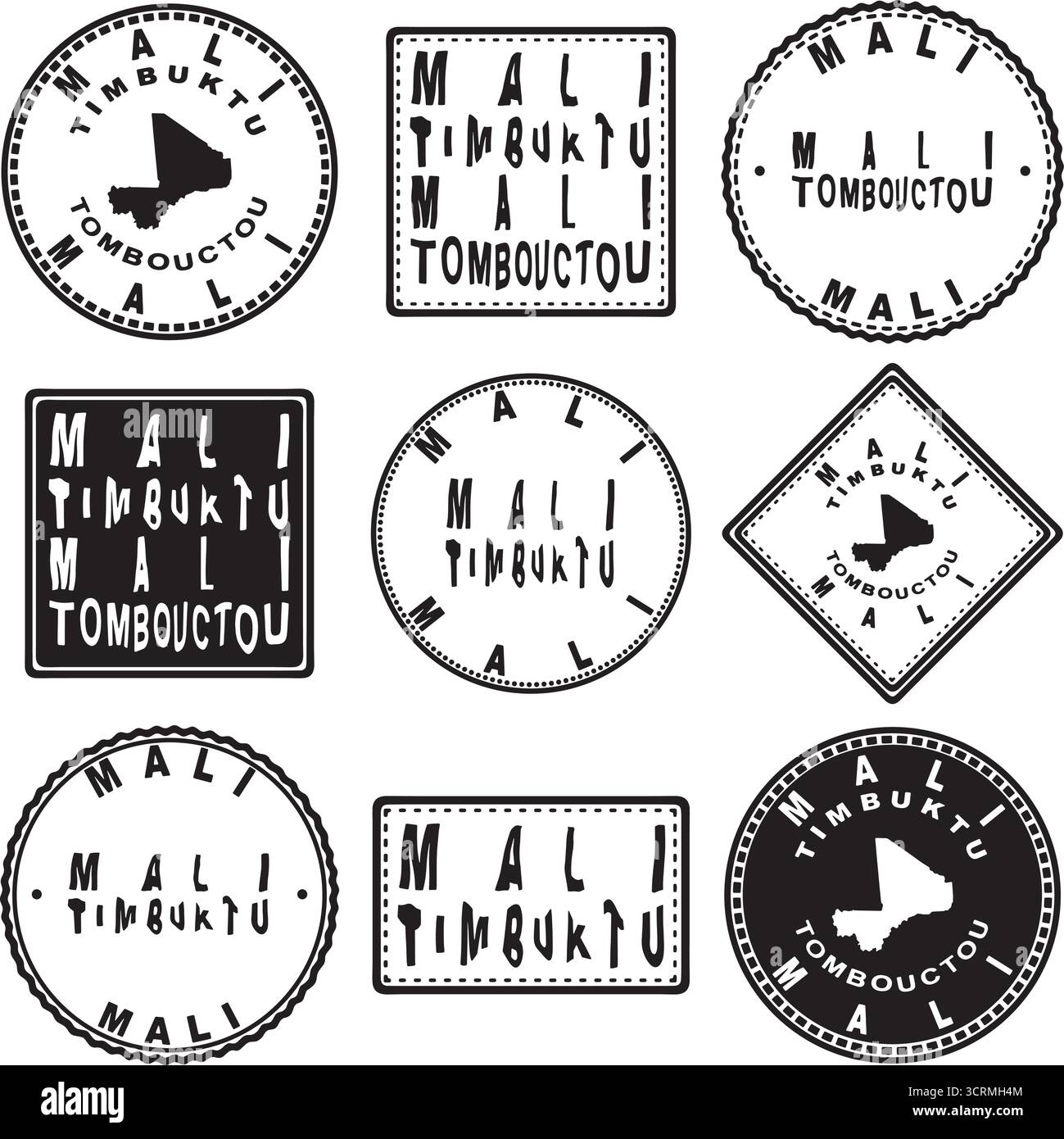 Mali Timbuktu Round Seal Map Design Stock Vector Image & Art - Alamy