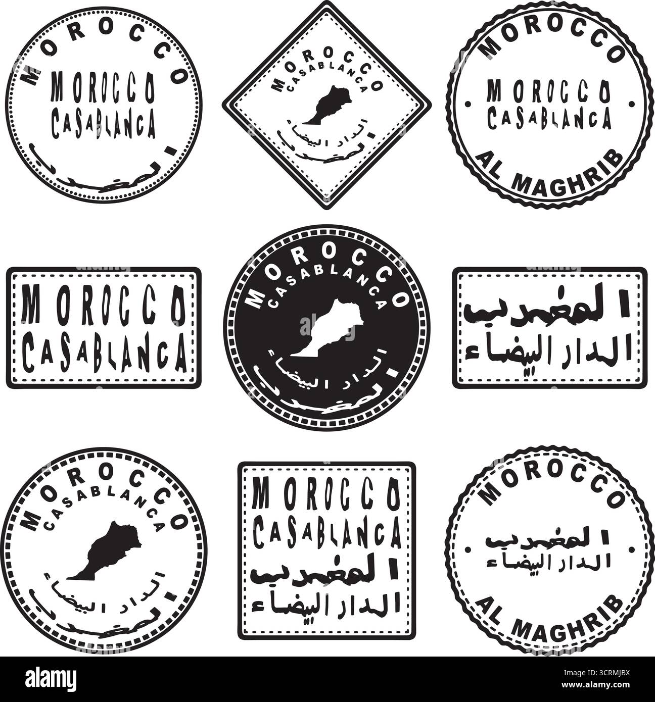 Moroccan flags casablanca Stock Vector Images - Alamy