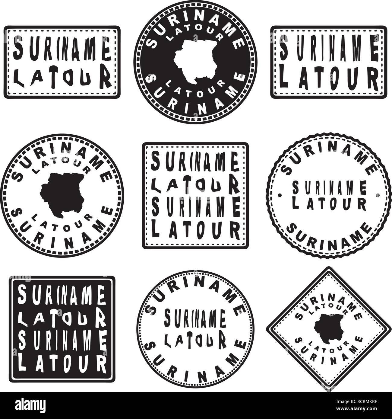 Suriname on green map Stock Vector Images - Alamy