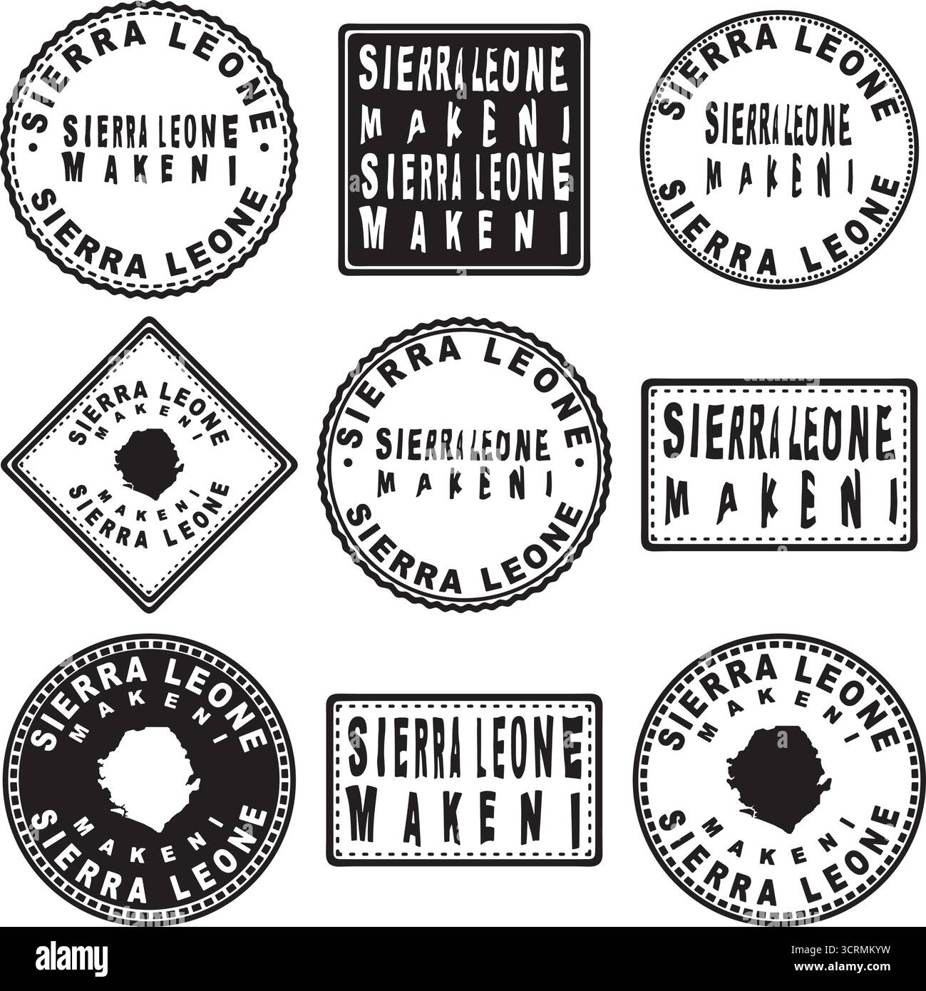 Sierra leone map round Stock Vector Images - Alamy