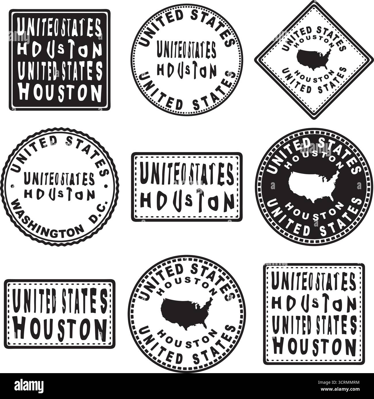 United States Houston Round Seal Map Design Stock Vector Image & Art ...