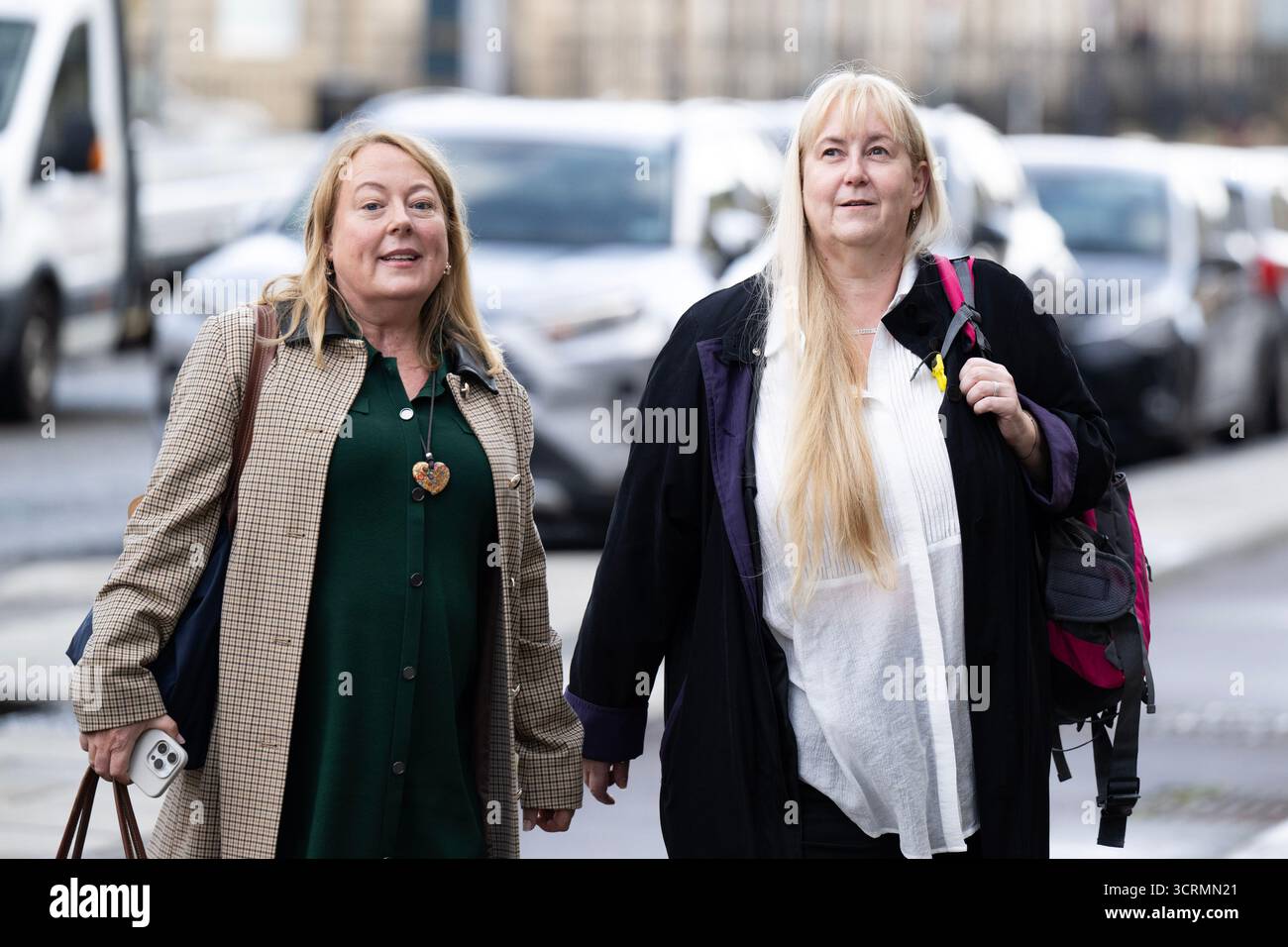 Maria Kelly (right) arrives at the Edinburgh Employment Tribunal ...