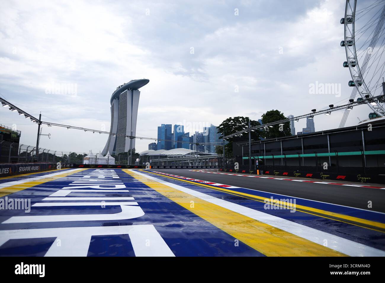 General view of the main Straight of the Marina Bay Street Circuit ...