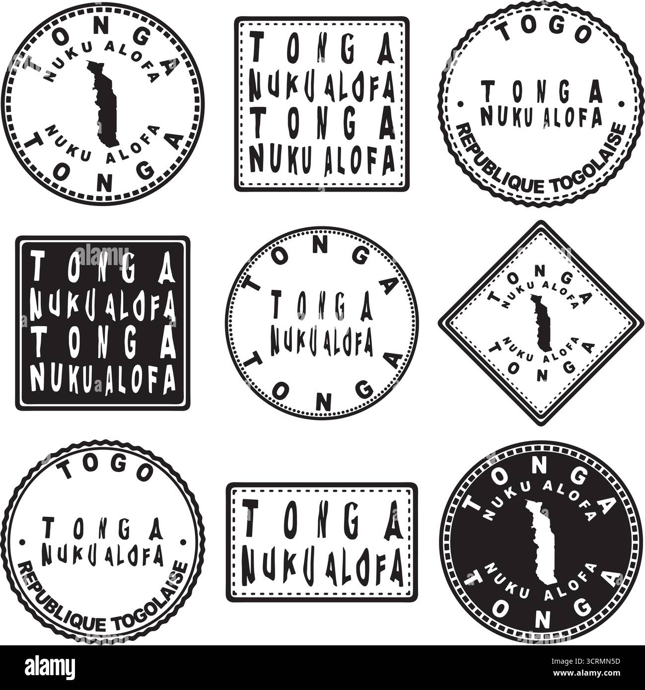 Togo Nuku Alofa Round Seal Map Design Stock Vector Image & Art - Alamy