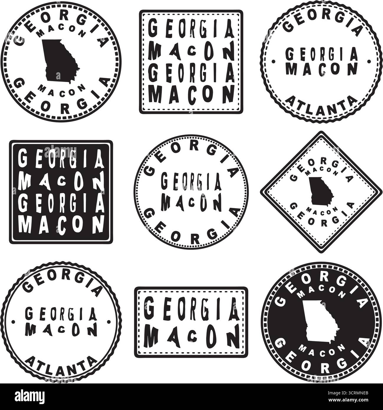 Macon vector map Stock Vector Images - Alamy