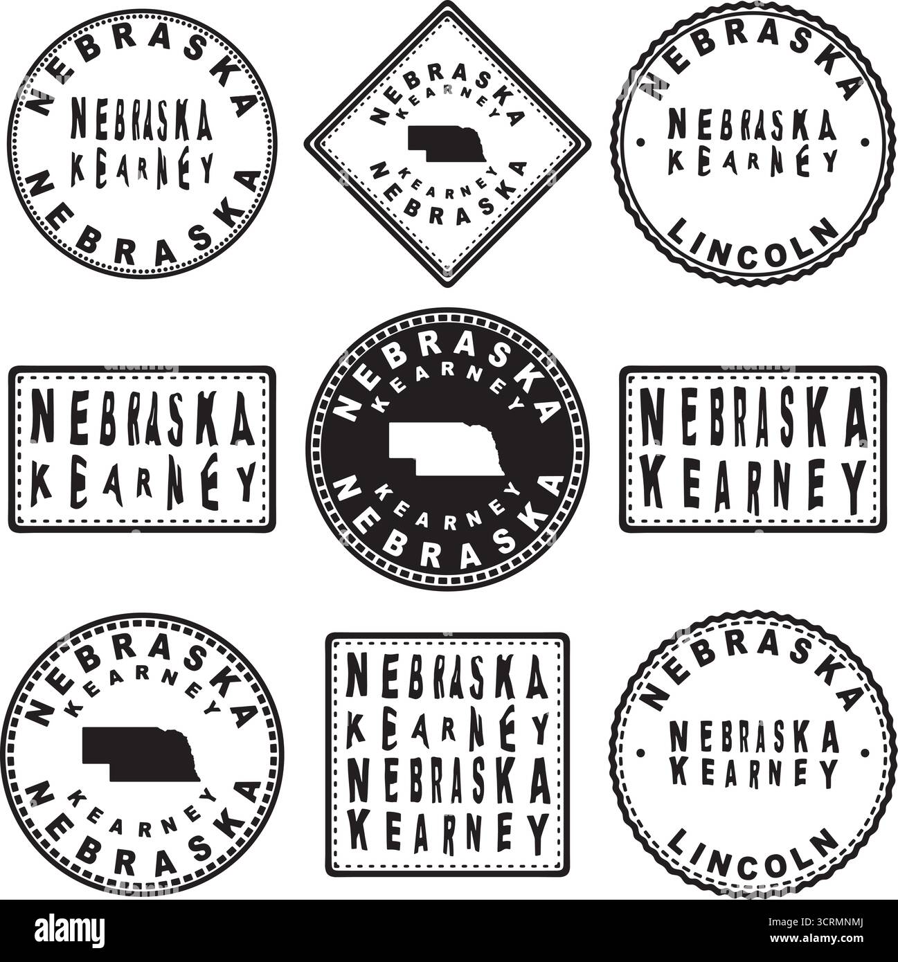 Kearney vector map hi-res stock photography and images - Alamy