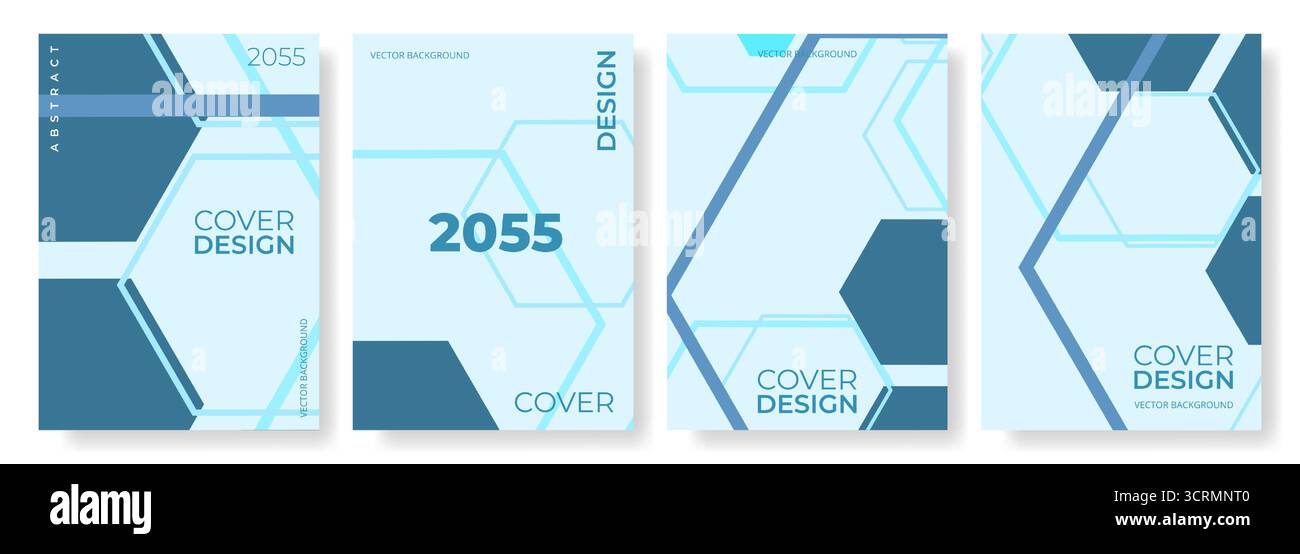 Blue abstract hexagonal line poster background. Cover design template ...