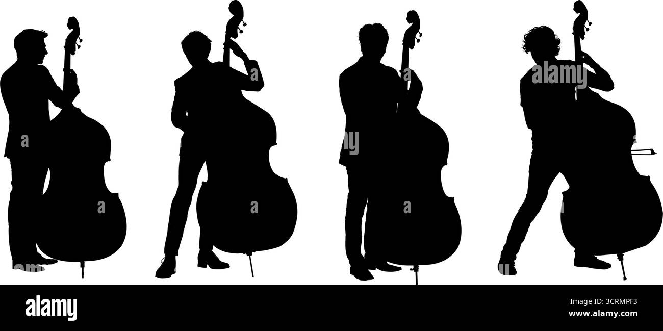 Double bass player silhouette hi-res stock photography and images - Alamy