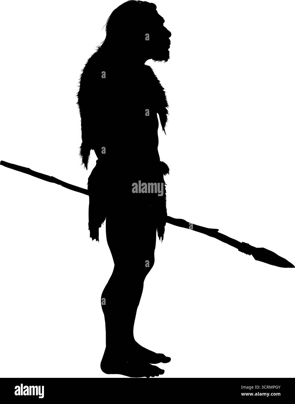 Neanderthal hunter illustration Black and White Stock Photos & Images ...