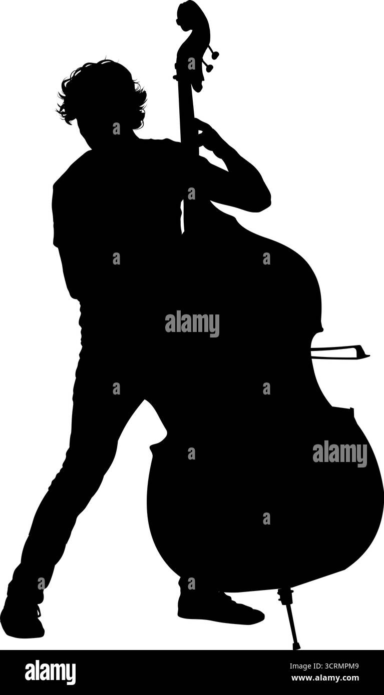 Double bass player silhouette hi-res stock photography and images - Alamy