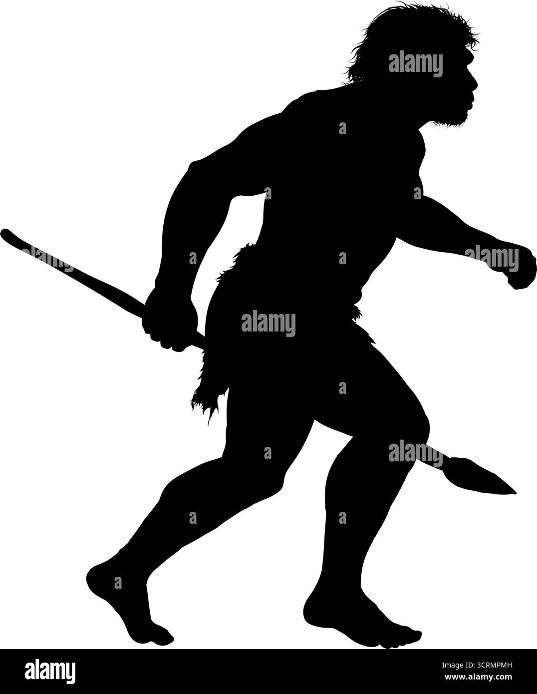 Neanderthal hunter illustration Black and White Stock Photos & Images ...