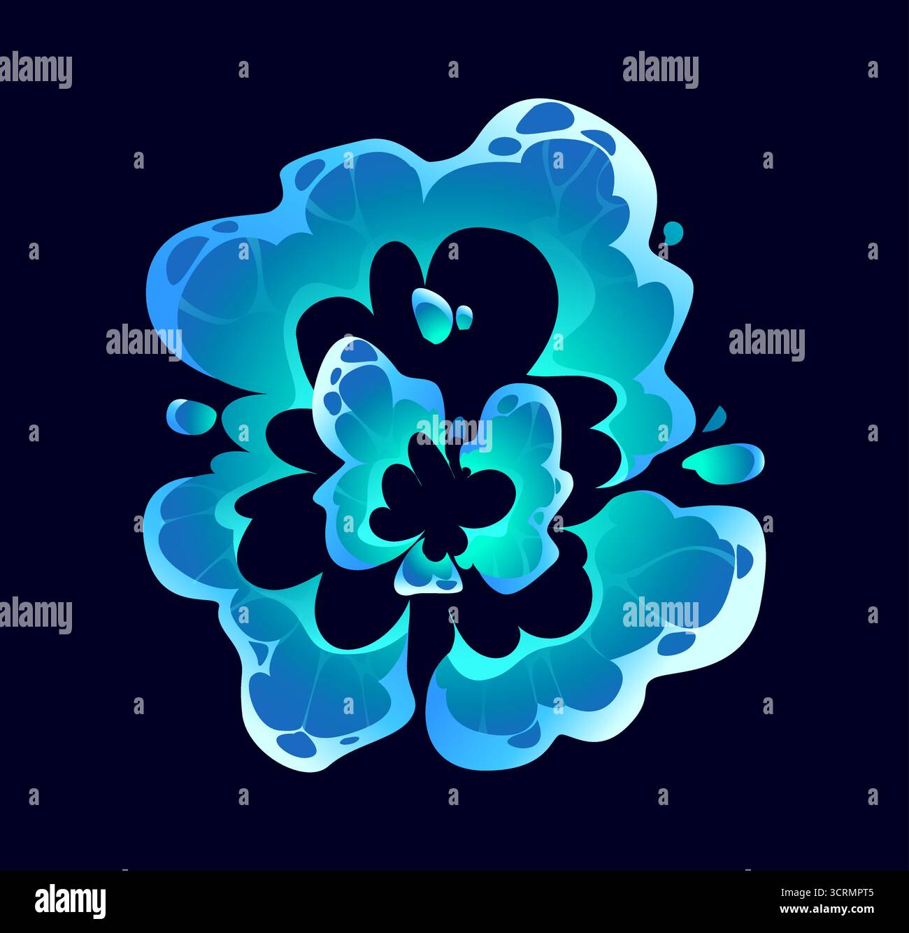 Cartoon water splash and flowing aquatic effect Stock Vector Image ...