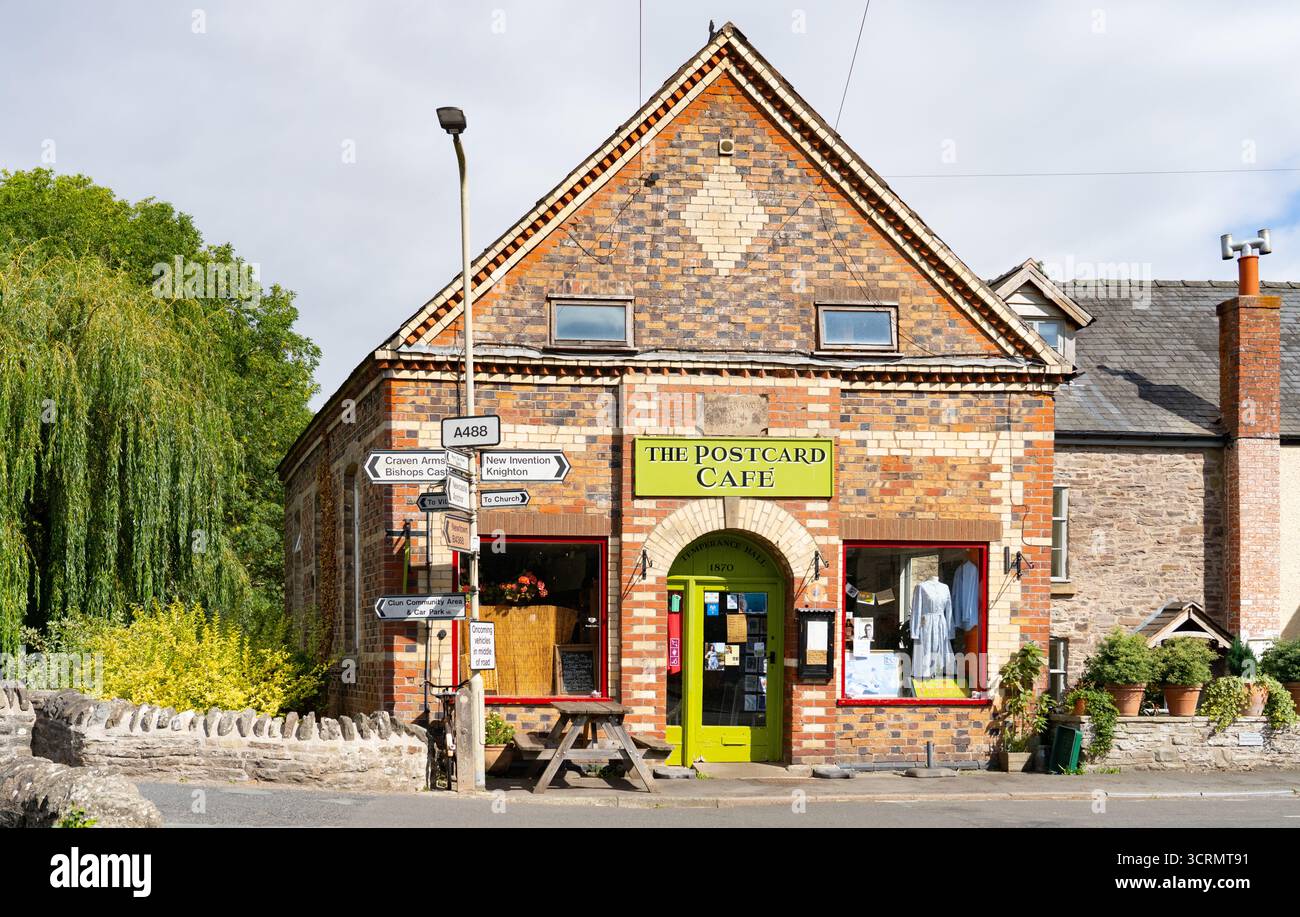 The Postcard Cafe, former Temperance Hall, Clun, Shropshire. Image ...
