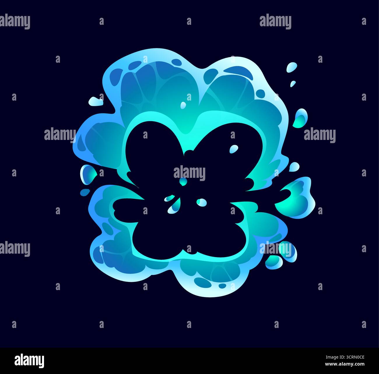 Cartoon water splash with flowing dynamic shapes Stock Vector Image ...