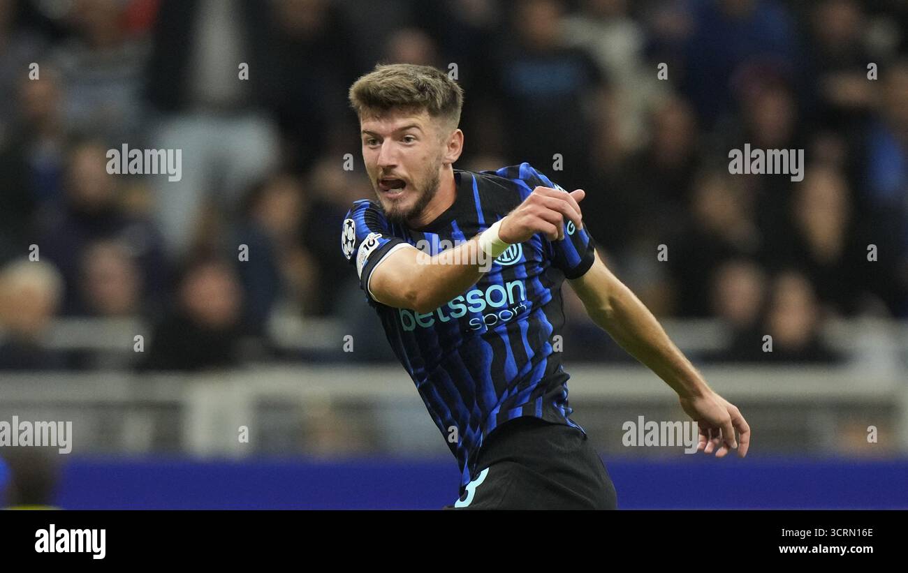 Inter Milan's Petar Sucic controls the ball during a Champions League opening phase soccer match ...