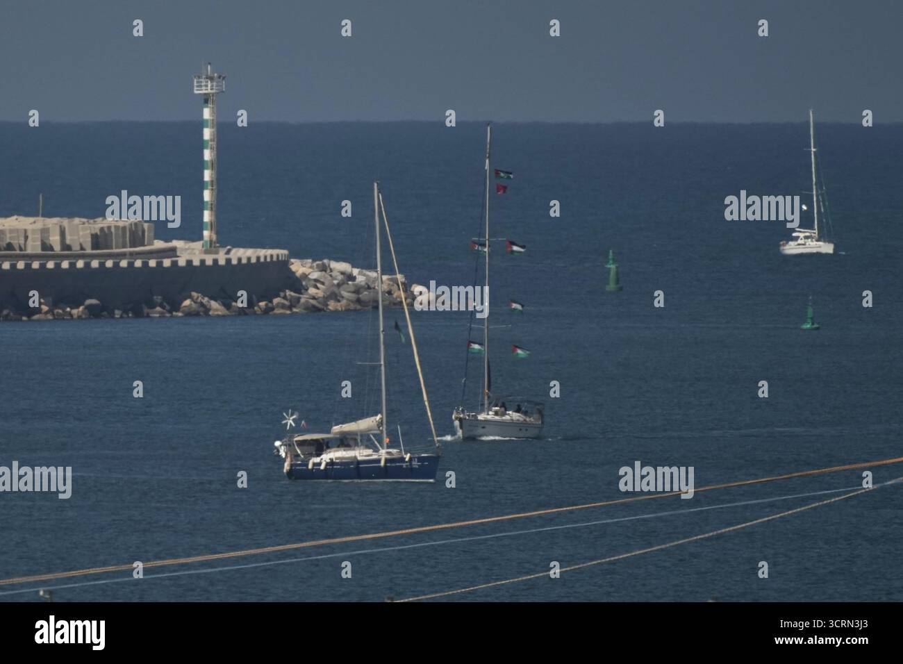 Gaza-bound Sumud flotilla boats sail into the port of Ashdod, Israel ...
