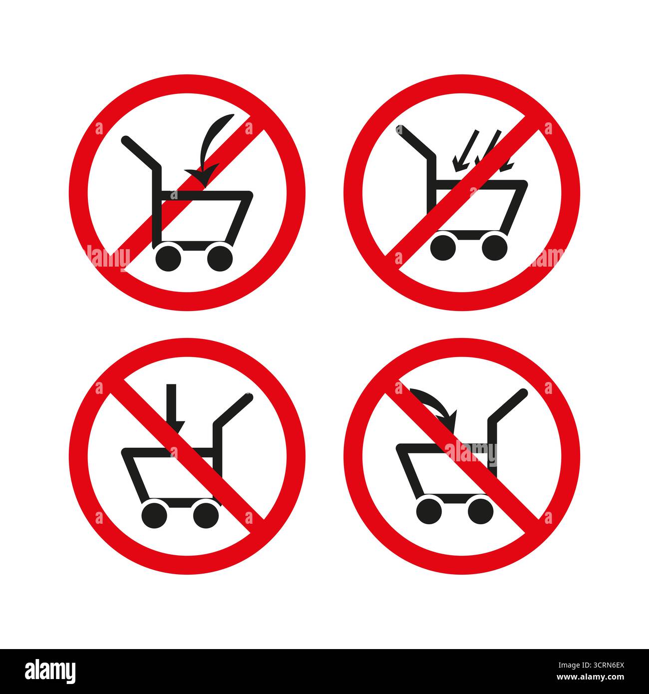 No shopping cart sign. Forbidden trolley symbol. Retail ban icon ...