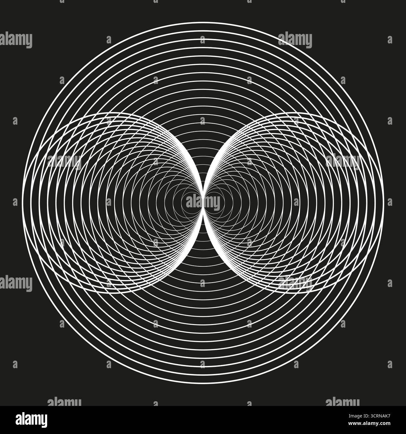 Abstract spiral lines. Two dynamic forms. Monochrome vector elements ...