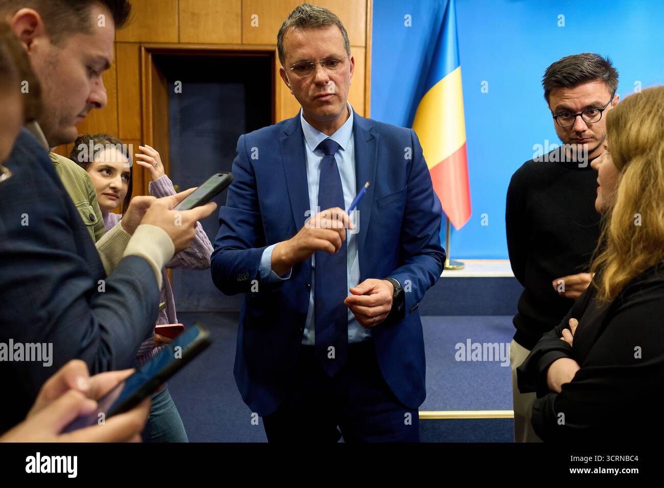 Bucharest, Romania. 2nd Oct, 2025: Ionut Mosteanu, Romanian Minister of ...