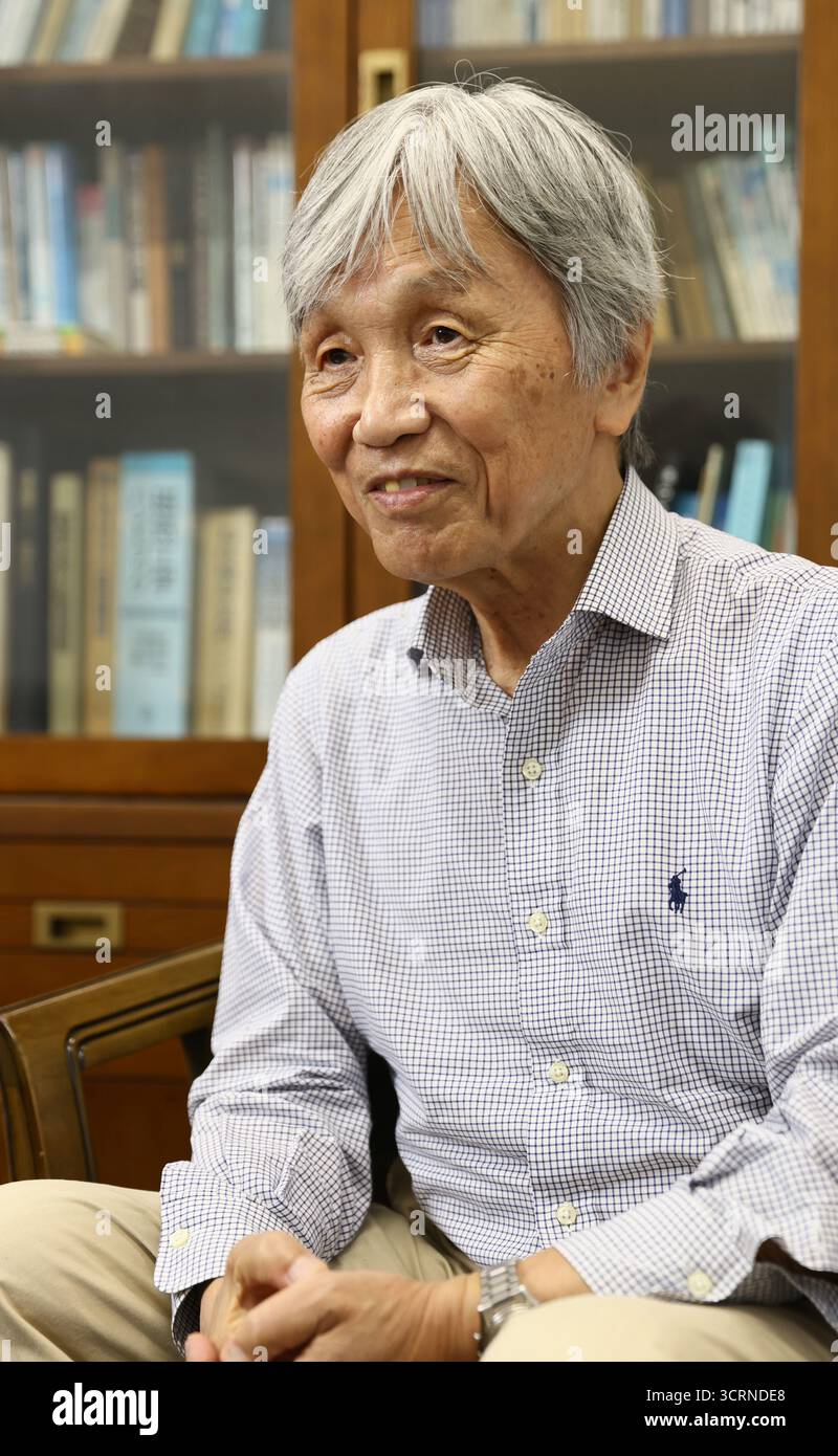 Masato Sagawa, advisor to Daido Steel (and CEO of NDFEB), answers questions in an interview in ...