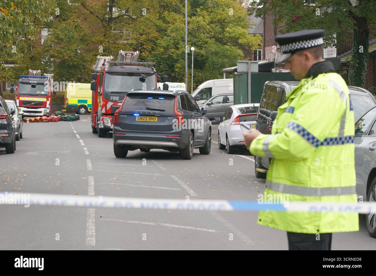 Police guard a cordon at the scene of a stabbing incident at Heaton ...