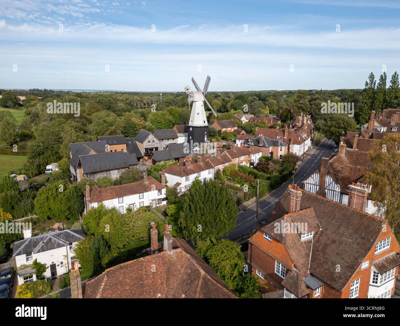 Aerial view of Union Windmill in Cranbrook, Kent, England Stock Photo ...