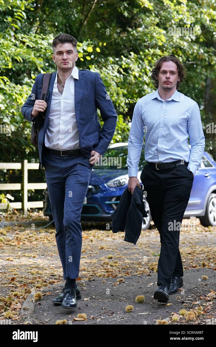 Ander Harris, arriving with Gabriel Shemirani (left), at Oakwood House ...