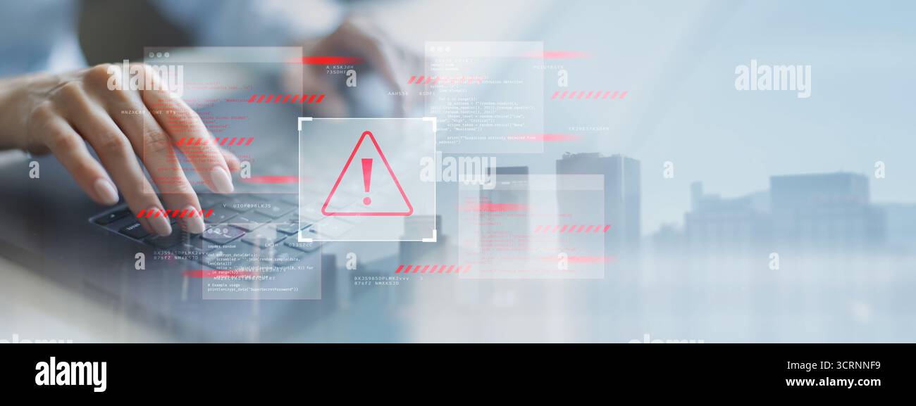 Cyber threat warning sign danger alert hi-res stock photography and ...