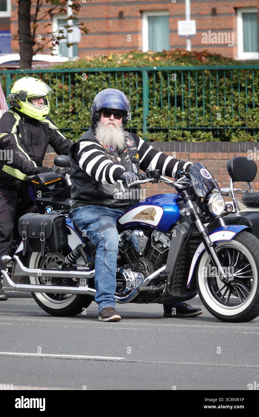 Bearded biker wearing helmet hi-res stock photography and images - Alamy