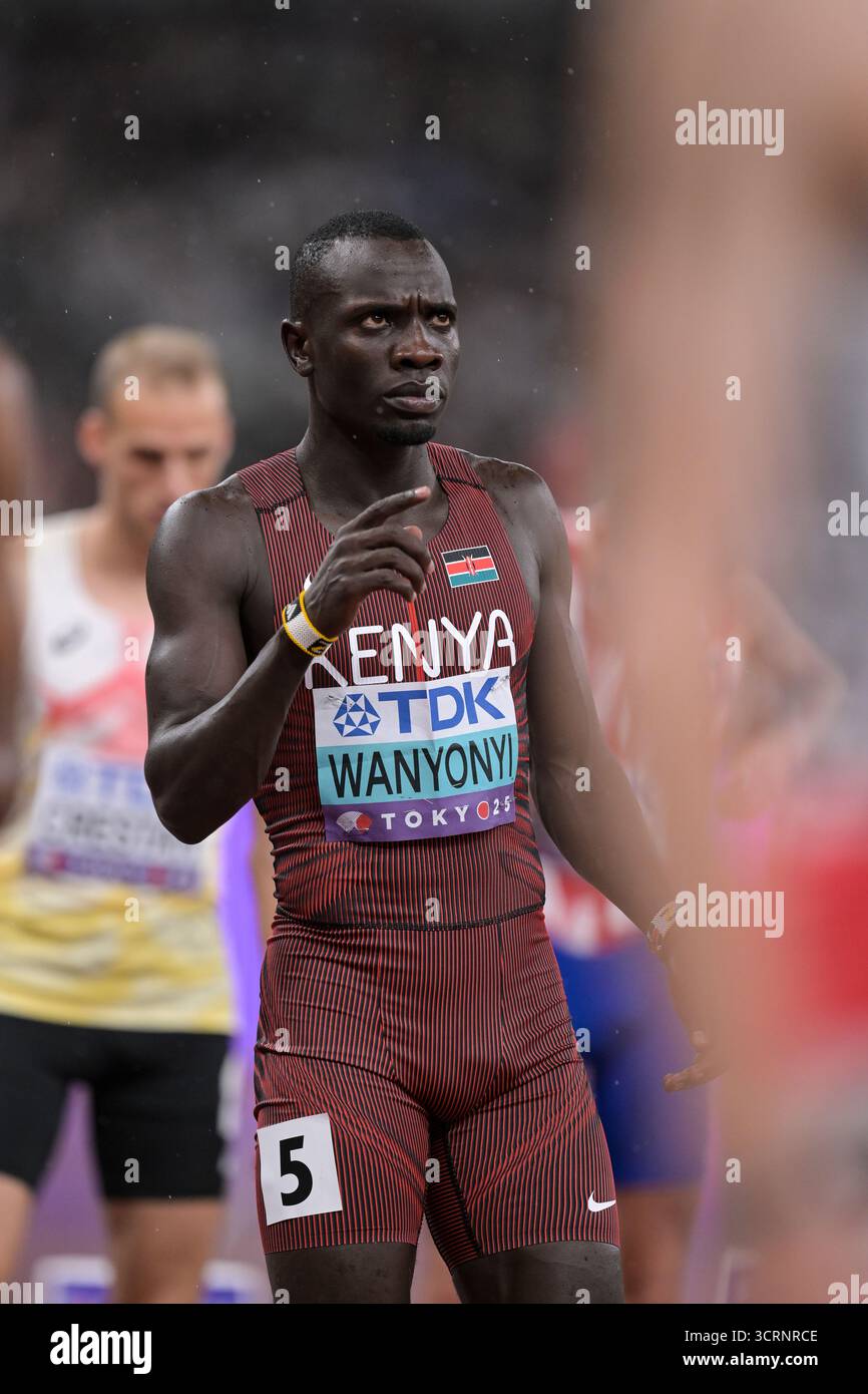 Emmanuel Wanyonyi of Kenya competing in the men’s 800m semi-final heat ...