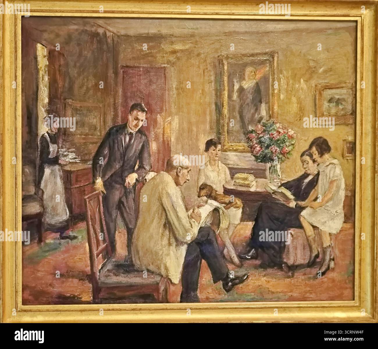 Liebermann artist self portrait with family hi-res stock photography ...