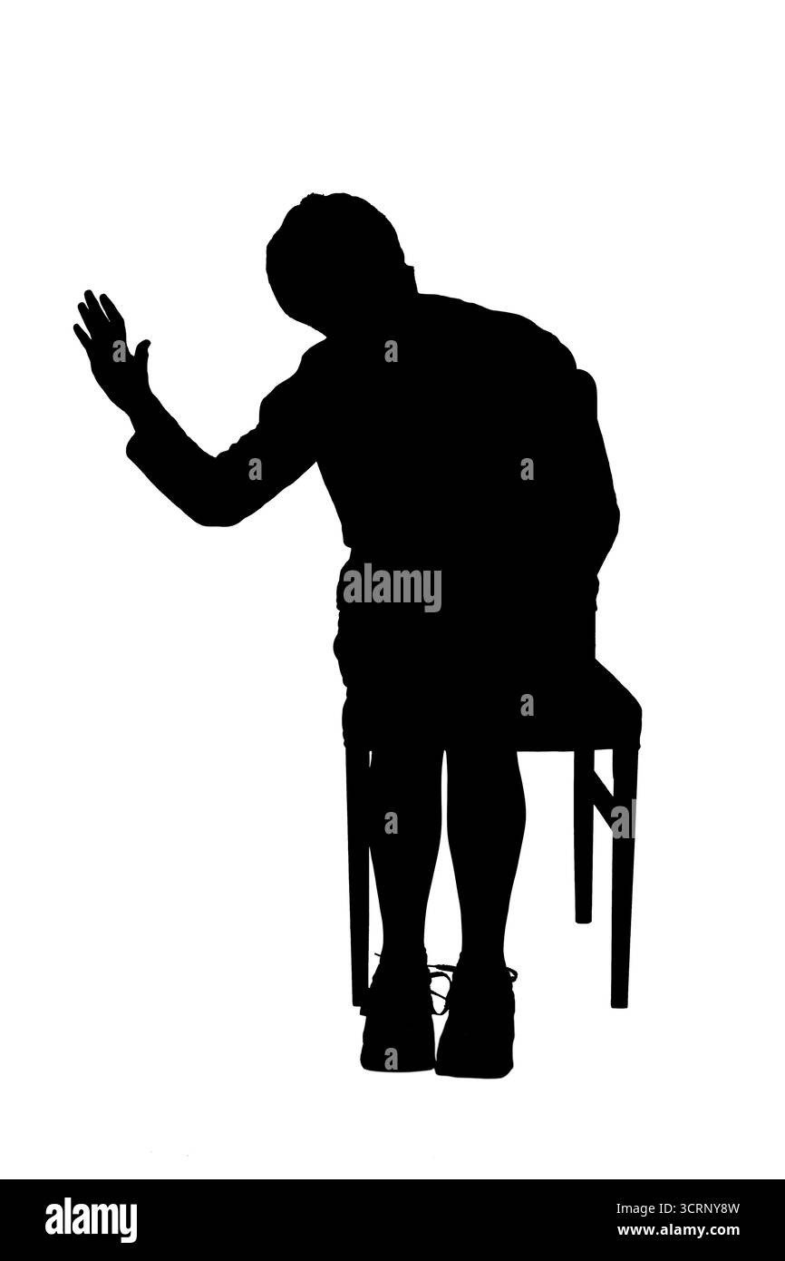 Black silhouette sitting waving hi-res stock photography and images - Alamy