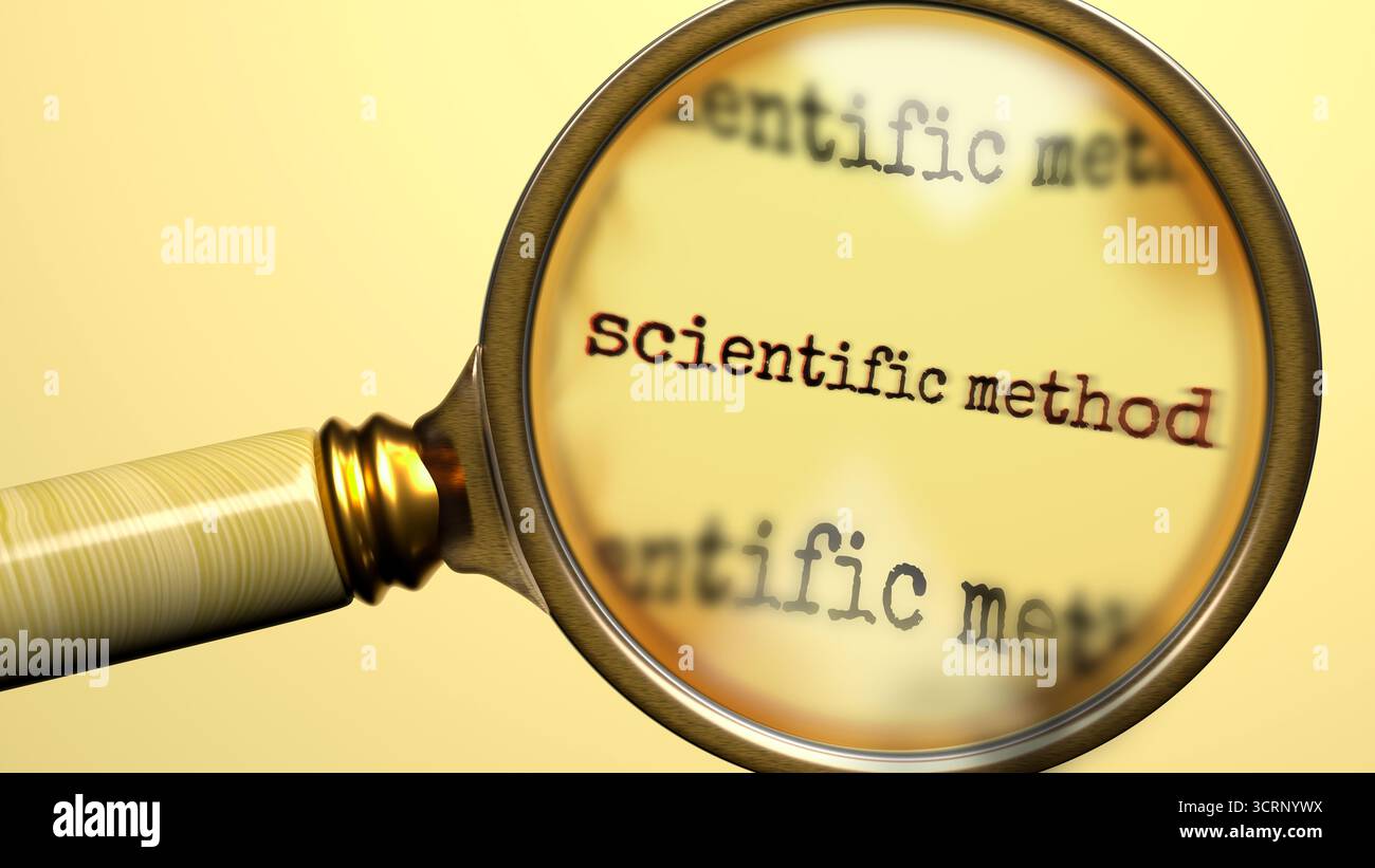 Scientific Method under magnifying glass. Search, explore and inspect ...