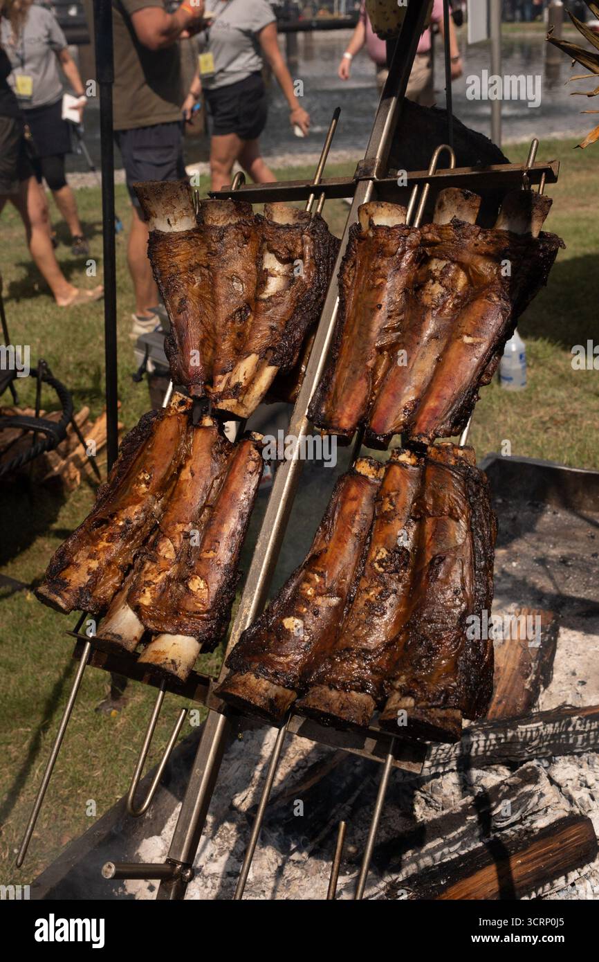 Ribs are being smoked from Hernan Stutzer & Alberto Llano of DEL SUR ...