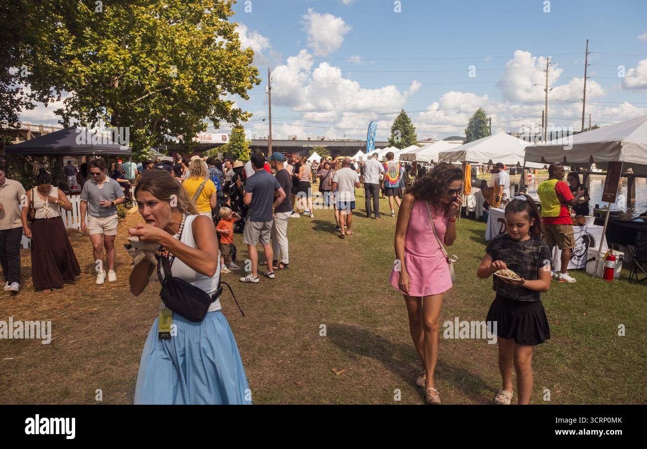 Guests attend the Southern Living Food and Fire cookoff as part of the ...